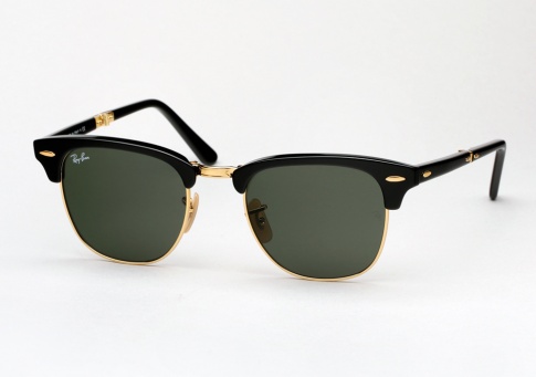 Ray Ban RB 2176 Clubmaster Folding Sunglasses - Black